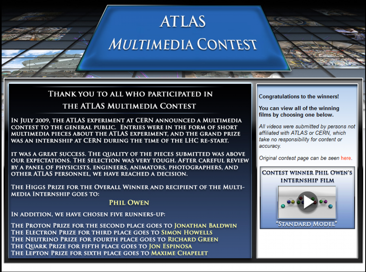 Multimedia contest launched | ATLAS Experiment at CERN